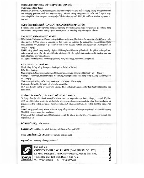 Thuốc kháng sinh Forlen 600mg hộp 20 viên-Nhà thuốc An Khang