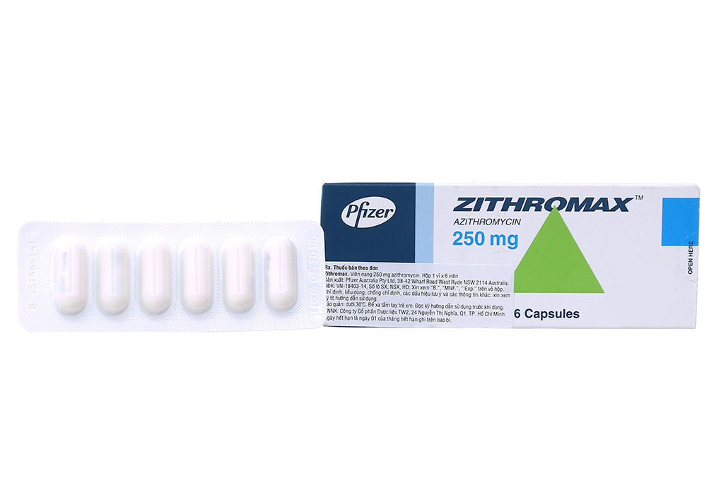 Zithromax 250mg trị nhiễm khuẩn (1 vỉ x 6 viên) - 08/2024 ...