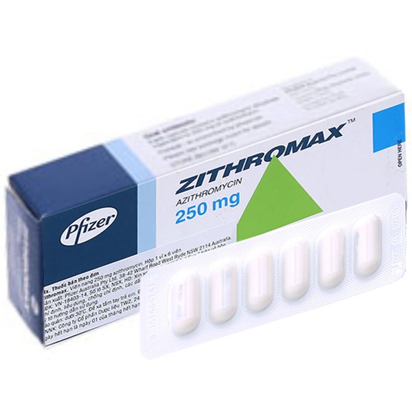 Zithromax 250mg trị nhiễm khuẩn (1 vỉ x 6 viên) - 08/2024 ...