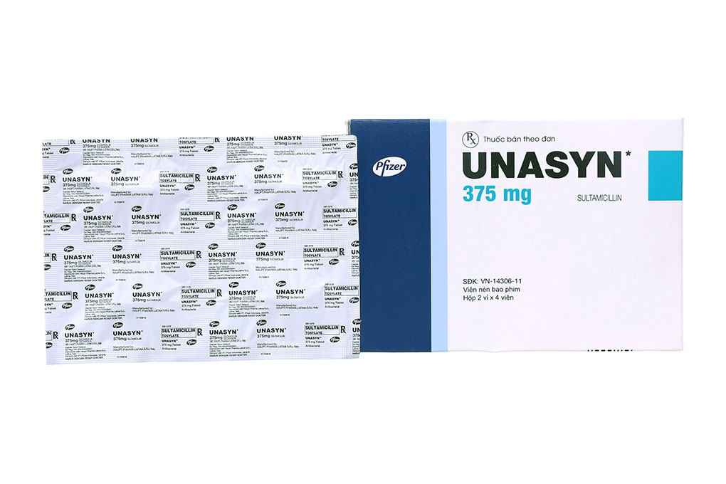 Unasyn 375mg trị nhiễm khuẩn (2 vỉ x 4 viên) - 08/2024 ...