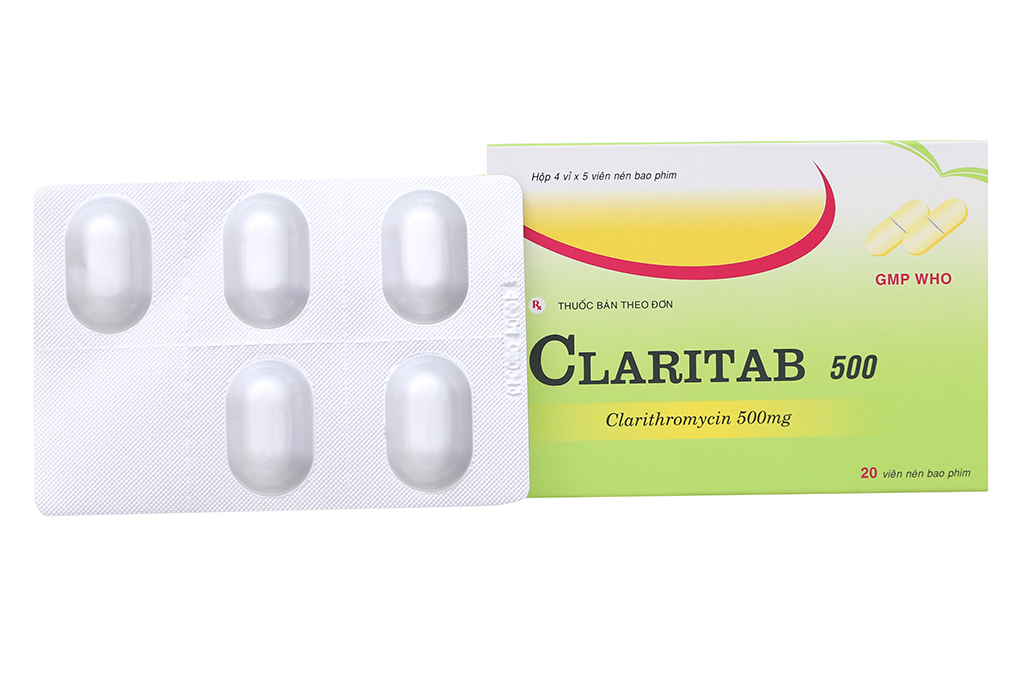 Claritab 500 trị nhiễm khuẩn (4 vỉ x 5 viên) - 07/2024 ...