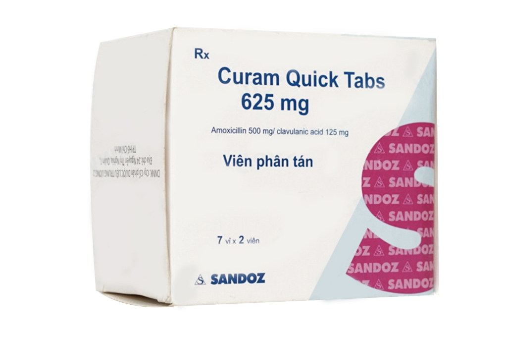 Curam Quick Tabs 625mg trị nhiễm khuẩn do vi khuẩn nhạy cảm (7 vỉ x 2 ...