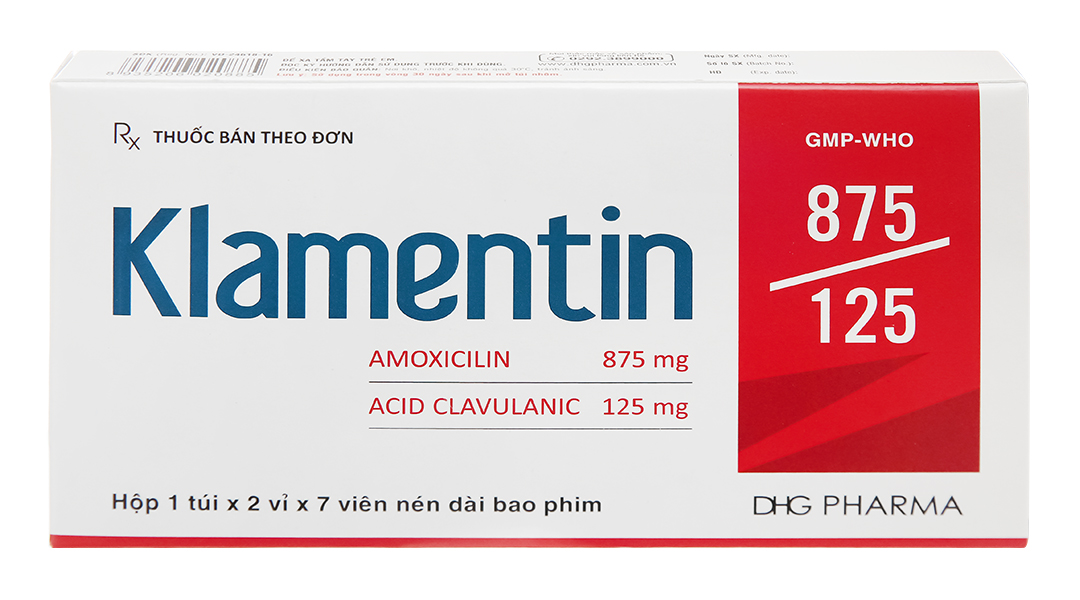 Thuốc kháng sinh Klamentin 875mg/125mg hộp 14 viên-Nhà thuốc An Khang