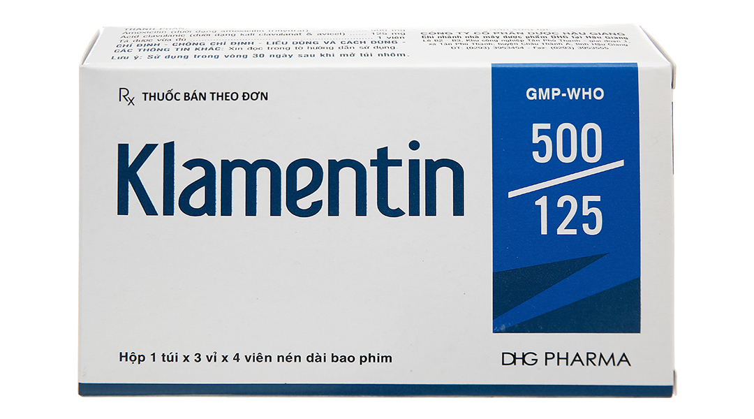 Klamentin 500/125 trị nhiễm khuẩn (3 vỉ x 4 viên) 03/2023 ...