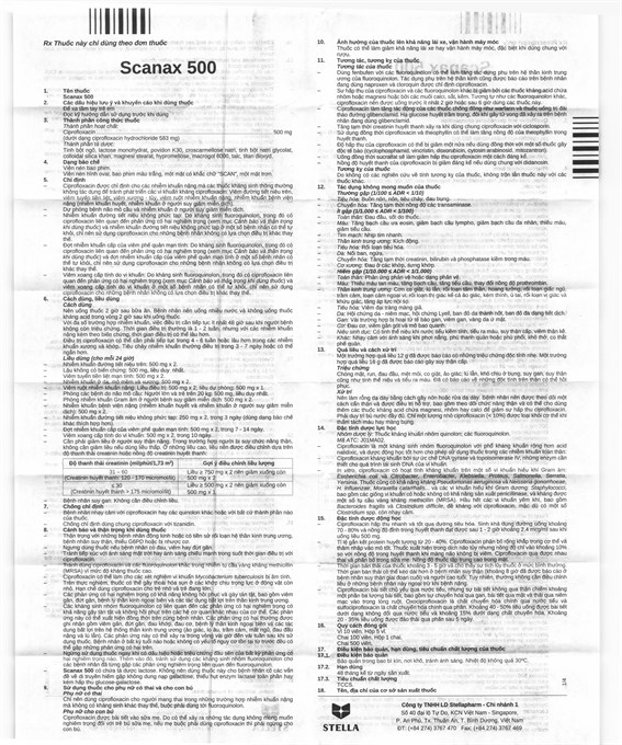 Thuốc kháng sinh Scanax 500mg hộp 50 viên-Nhà thuốc An Khang