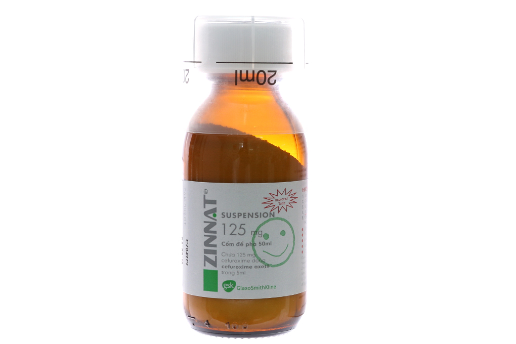 Cốm pha hỗn dịch uống Zinnat Suspension 125mg trị nhiễm khuẩn chai 50ml ...