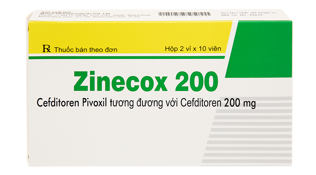 Zinecox 200 trị nhiễm khuẩn (2 vỉ x 10 viên) 03/2023 - Nhathuocankhang.com