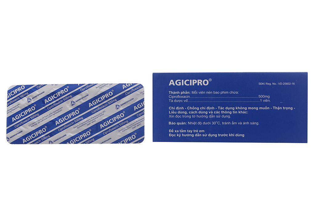Agicipro 500mg dự phòng và trị nhiễm khuẩn nặng (10 vỉ x 10 viên) - 08/ ...