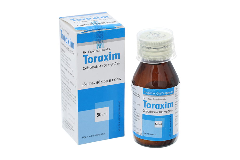 Bột pha hỗn dịch uống Toraxim 400mg/50ml trị nhiễm khuẩn chai 50ml - 08 ...