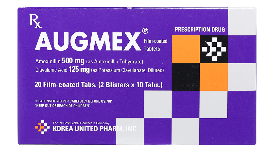 Augmex 500mg/125mg trị nhiễm khuẩn do các vi khuẩn nhạy cảm (2 vỉ x 10 viên) - 08/2024 ...
