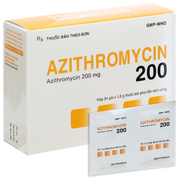 Thuốc Azithromycin 200 DHG điều trị nhiễm khuẩn (24 gói) - 10/2024 ...