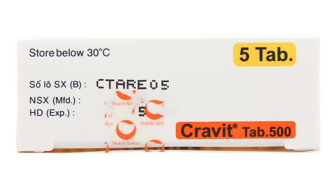 Cravit Tab.500 trị nhiễm khuẩn (1 vỉ x 5 viên) - 08/2024 ...