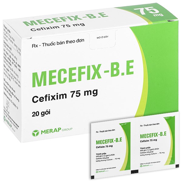 Bột pha hỗn dịch uống Cefixim 100 USP trị nhiễm khuẩn (10 gói x 1.5g ...