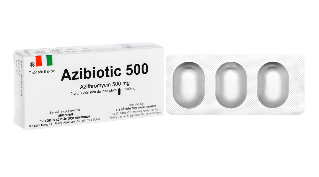 Azibiotic 500 trị nhiễm khuẩn (2 vỉ x 3 viên) - 05/2024 ...