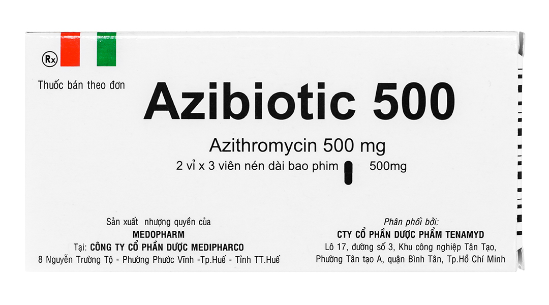 Azibiotic 500 trị nhiễm khuẩn (2 vỉ x 3 viên) - 05/2024 ...