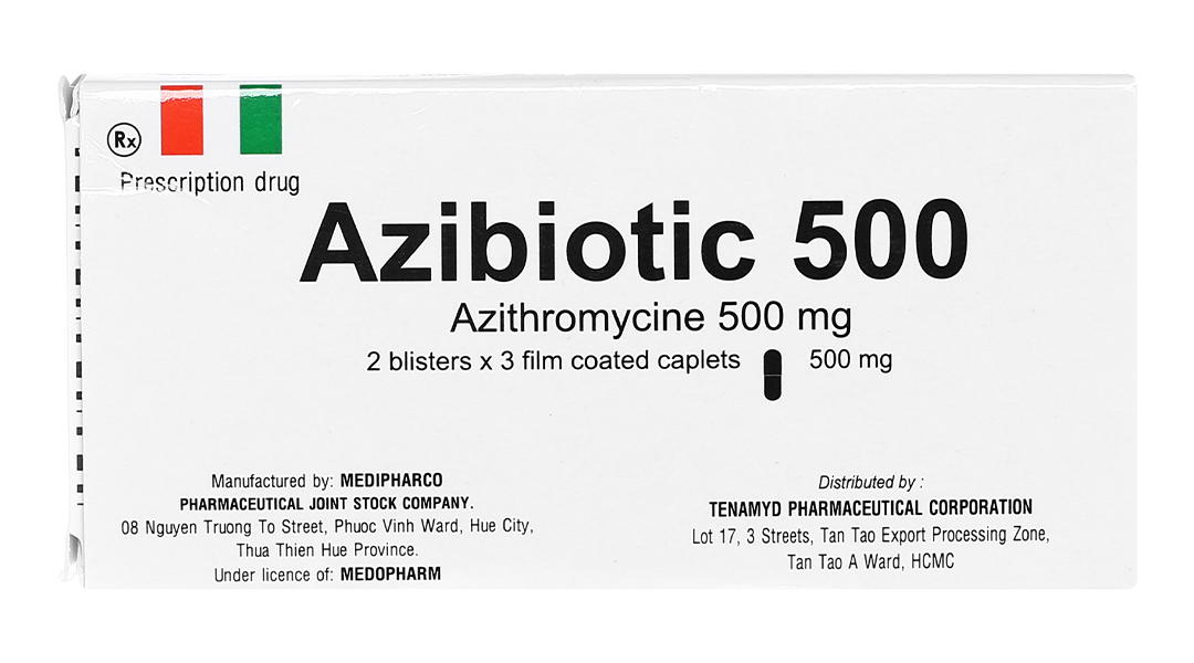 Azibiotic 500 trị nhiễm khuẩn (2 vỉ x 3 viên) - 05/2024 ...