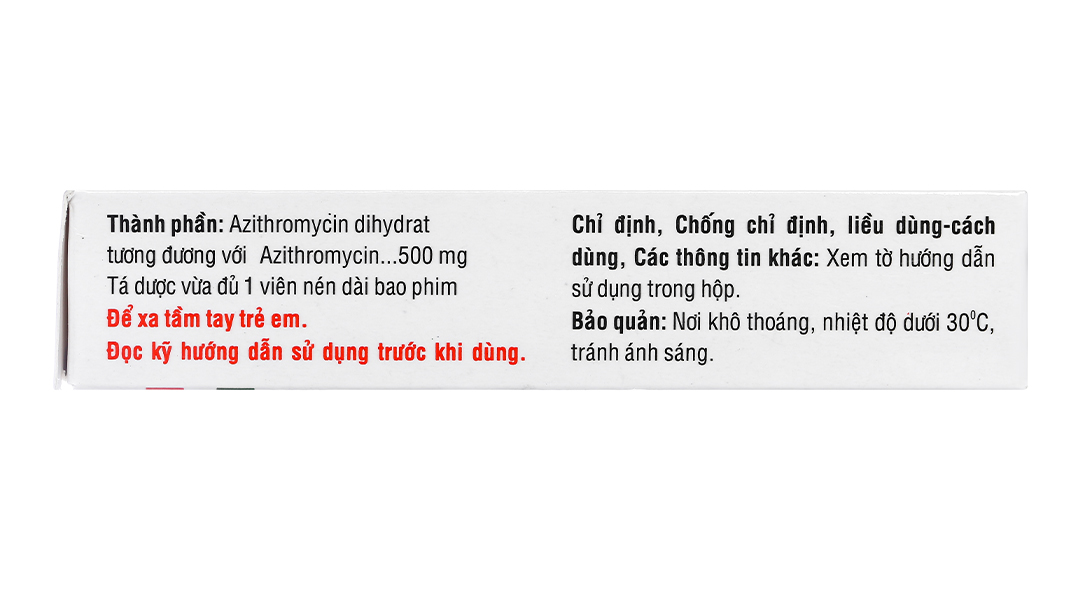 Azibiotic 500 trị nhiễm khuẩn (2 vỉ x 3 viên) - 05/2024 ...