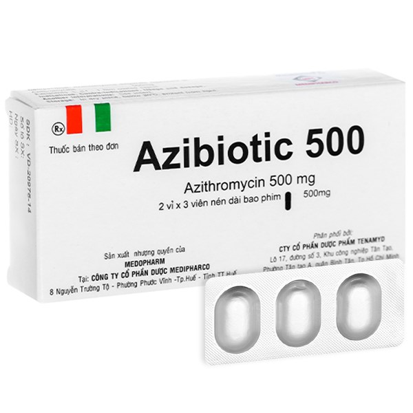 Azithromycin 500 Dược Hậu Giang trị nhiễm khuẩn (3 vỉ x 10 viên) - 08/ ...