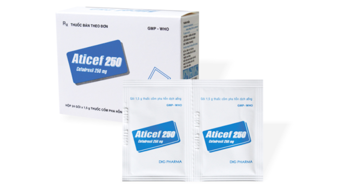 Cốm pha hỗn dịch Aticef 250mg trị nhiễm khuẩn, nhiễm trùng (24 gói x 1 ...