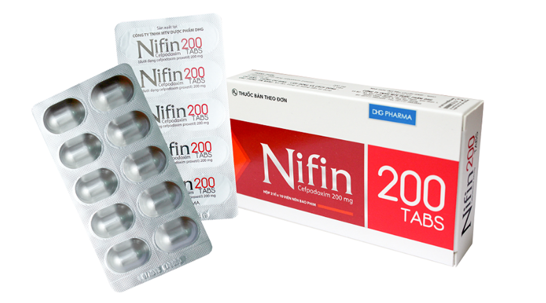 Nifin 200 Tabs trị nhiễm khuẩn từ nhẹ đến trung bình (2 vỉ x 10 viên ...