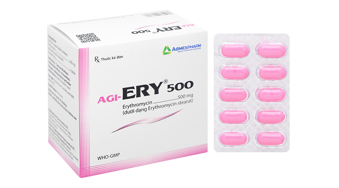 Agi-Ery 500 dự phòng và điều trị nhiễm trùng (10 vỉ x 10 viên) - 08/ ...
