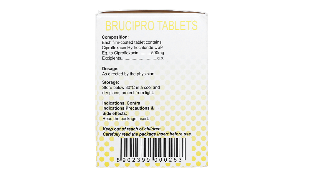 Brucipro Tablets 500mg trị nhiễm khuẩn nặng (10 vỉ x 10 viên) - 08/2024 ...