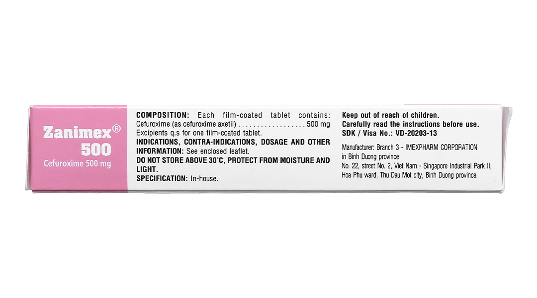 Zanimex 500 trị nhiễm khuẩn (2 vỉ x 5 viên) - 08/2024 | nhathuocankhang.com