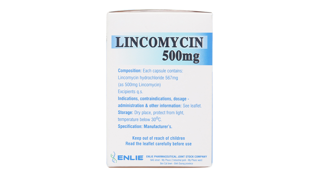 Lincomycin Enlie 500mg trị nhiễm khuẩn (10 vỉ x 10 viên) - 08/2024 ...