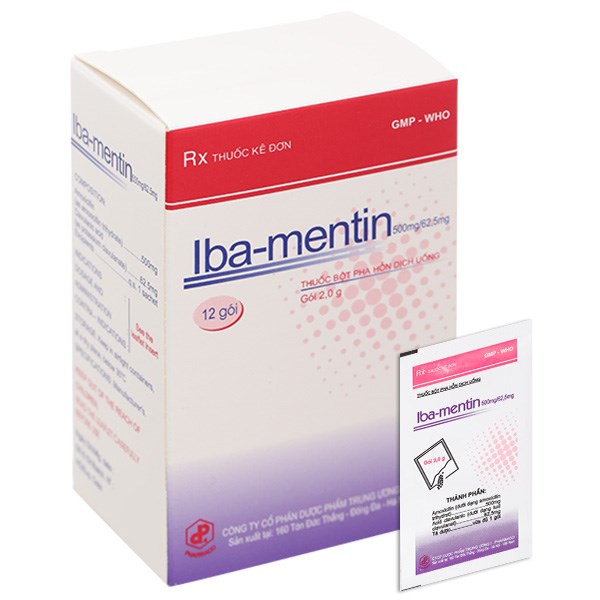 Bột pha hỗn dịch uống Claminat 500mg/62.5mg trị nhiễm khuẩn (1 túi x 12 ...