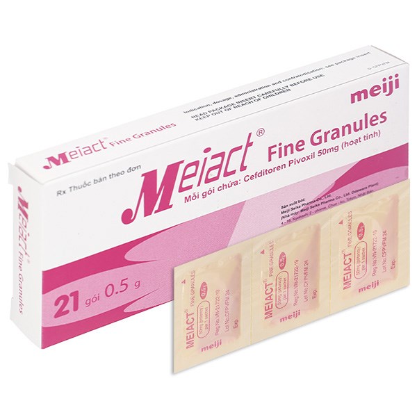 Thuốc bột Meiact Fine Granules 50mg trị nhiễm khuẩn (21 gói x 0.5g ...