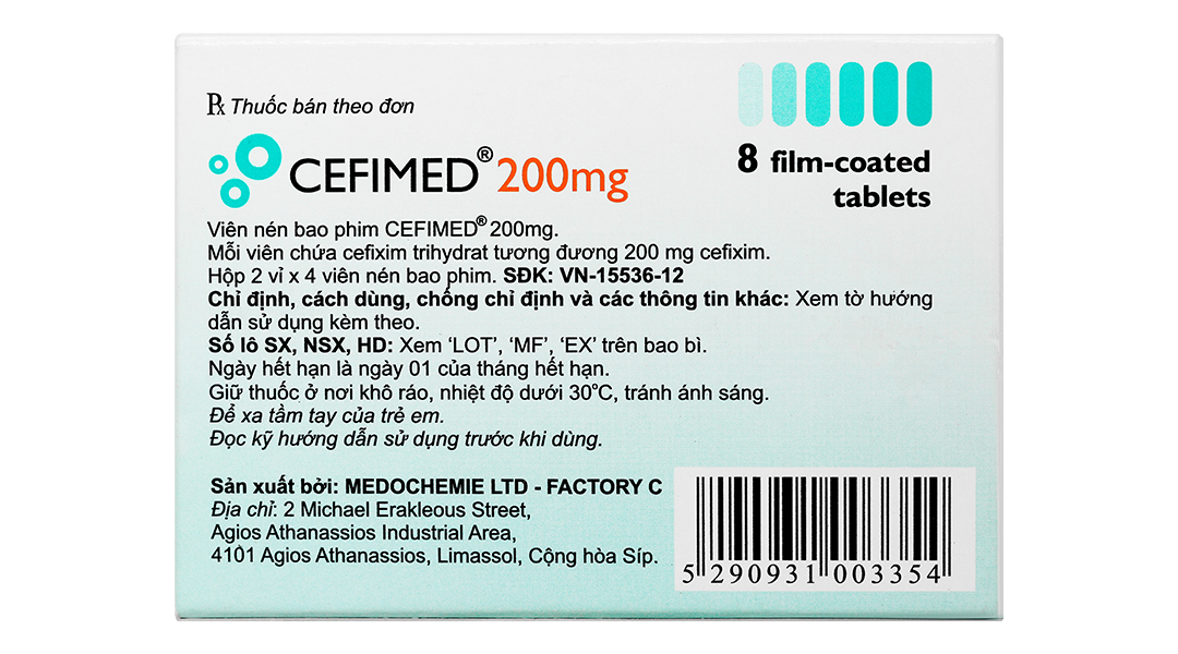 Cefimed 200mg trị các nhiễm khuẩn cấp (2 vỉ x 4 viên) - 06/2024 ...