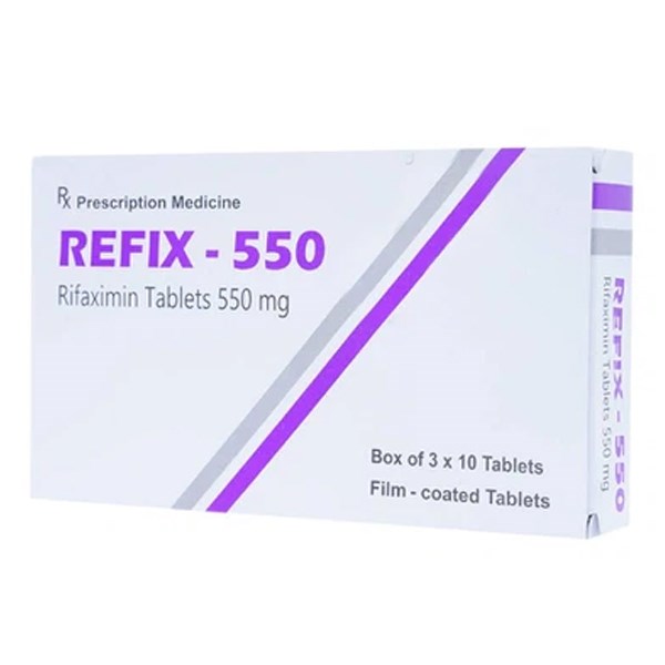 Refix-550 trị hội chứng ruột kích thích, tiêu chảy (3 vỉ x 10 viên ...