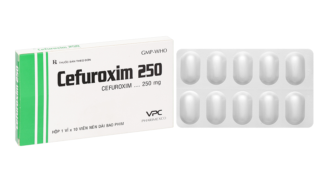 Cefuroxim 250 VPC Pharimexco trị nhiễm khuẩn thể nhẹ đến vừa (1 vỉ x 10 ...