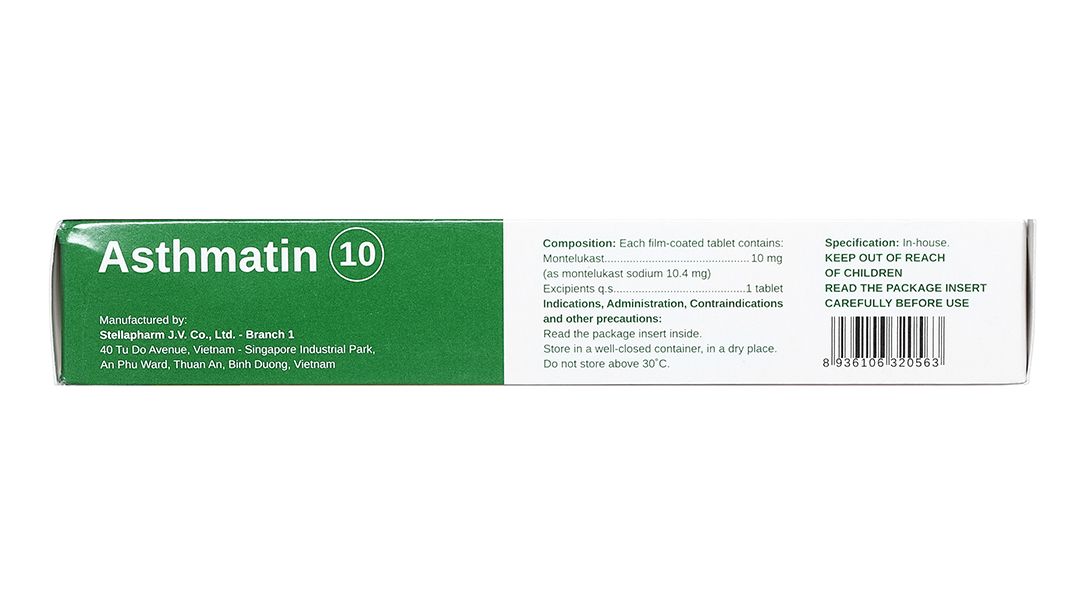 Asthmatin 10 trị hen suyễn (3 vỉ x 10 viên) - 08/2024 | nhathuocankhang.com