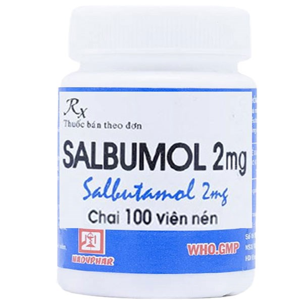 Salbumol 2mg trị hen suyễn lọ 100 viên - 02/2025 | nhathuocankhang.com