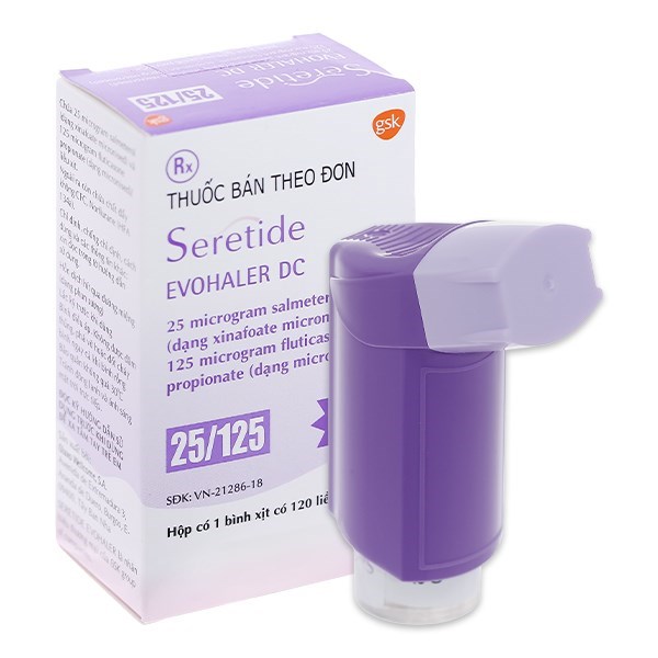 Thuốc xịt Seretide Evohaler DC 25/250mcg trị hen suyễn chai 120 liều ...