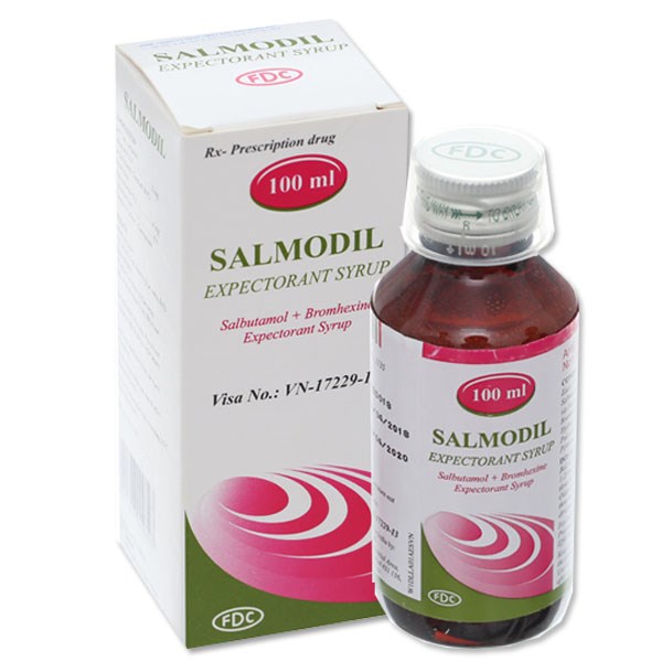 Siro Salmodil Expectorant 40/80mg trị ho đàm, viêm phế quản chai 100ml ...
