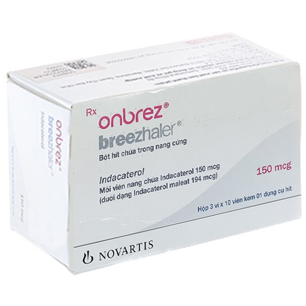 Bột hít Onbrez Breezhaler 150mcg trị tắc nghẽn phổi mãn tính (3 vỉ x 10 ...