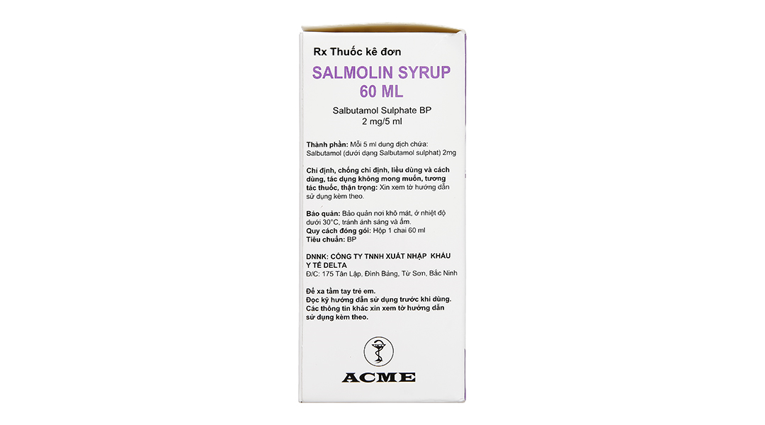 Salmolin Syrup 2mg/5ml trị bệnh hen, co thắt phế quản chai 60ml - 08/ ...