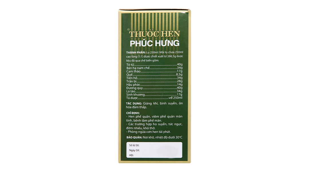 Cao lỏng Thuốc Hen Phúc Hưng trị hen suyễn, viêm phế quản chai 250ml - 08/2024 | nhathuocankhang.com