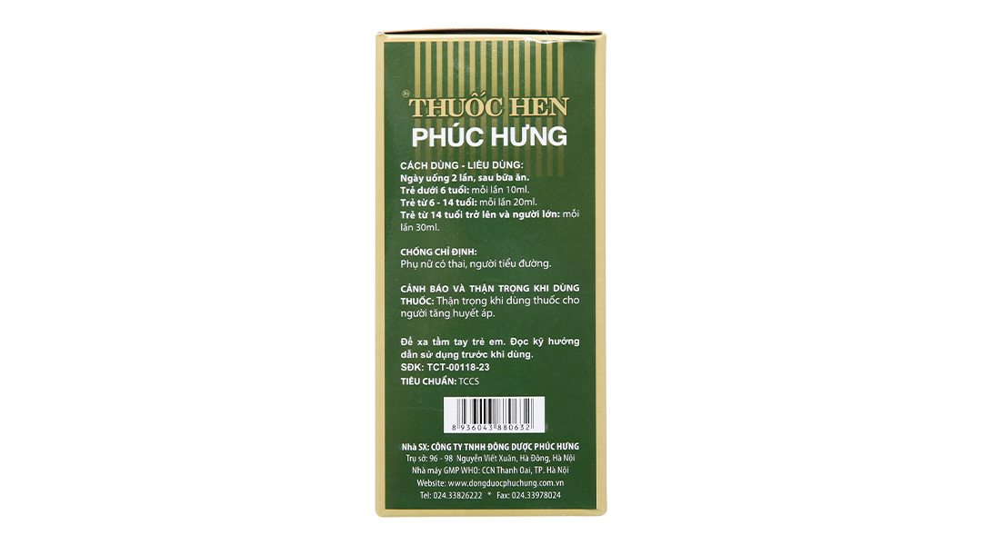 Cao lỏng Thuốc Hen Phúc Hưng trị hen suyễn, viêm phế quản chai 250ml - 08/2024 | nhathuocankhang.com