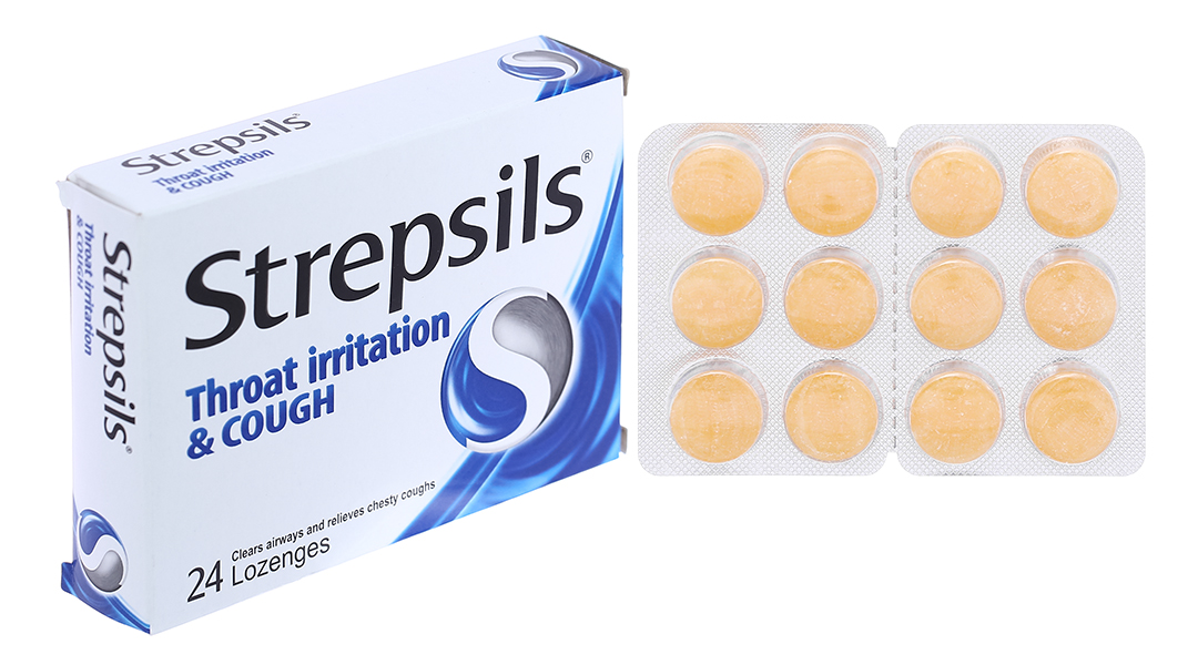 Viên ngậm Strepsils Throat Irritation & Cough 15mg sát khuẩn, tan đàm ...