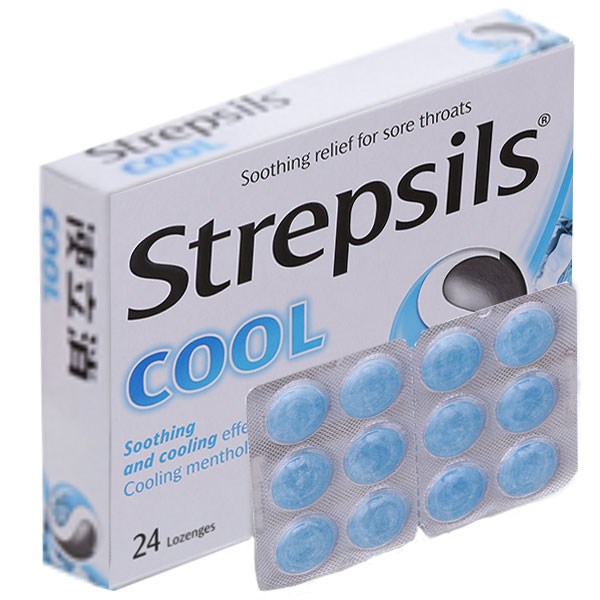Viên ngậm Strepsils Cool kháng khuẩn, giảm đau họng (50 gói x 2 viên ...