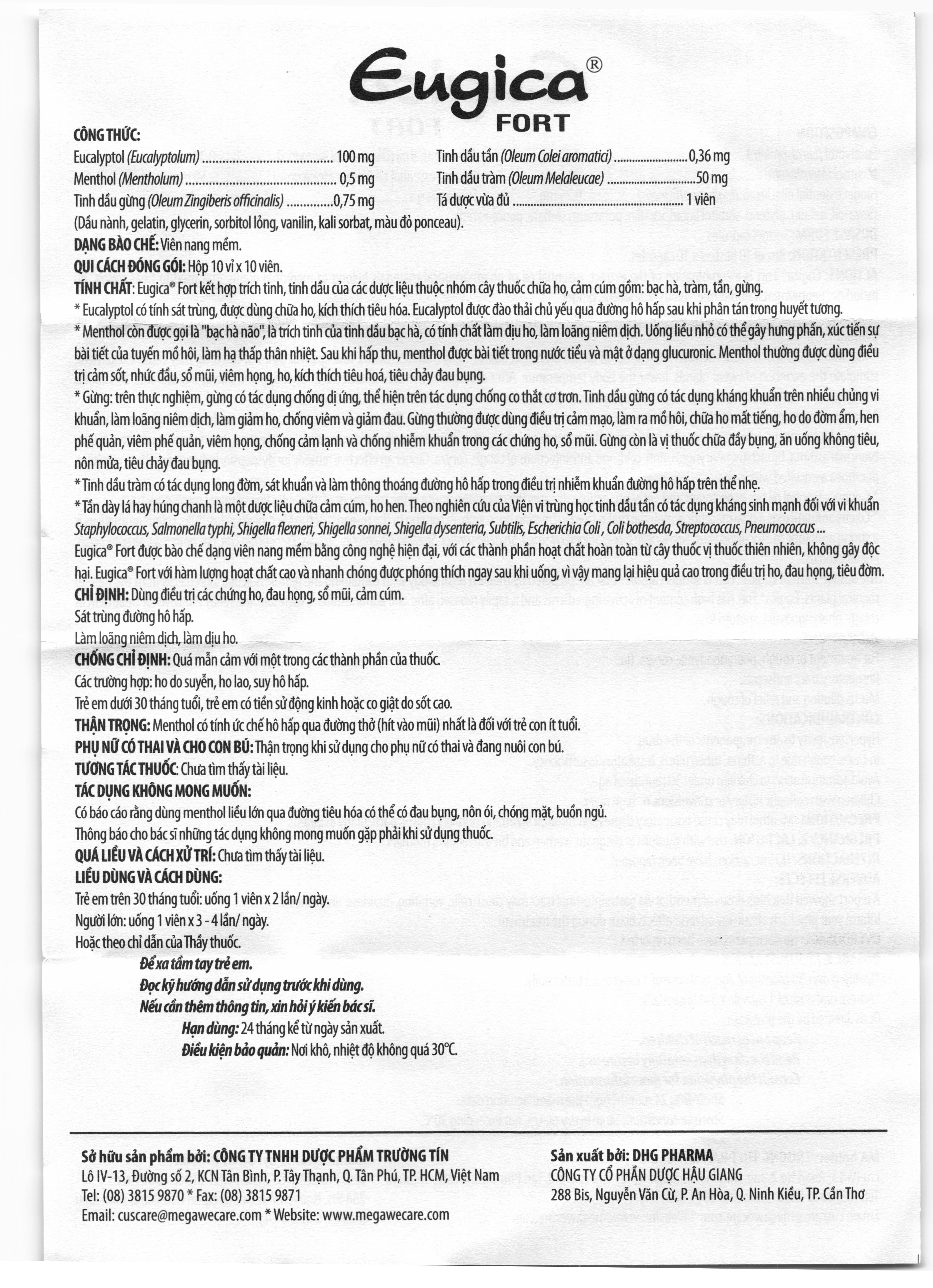 Thuốc ho Eugica Fort hộp 100 viên-Nhà thuốc An Khang
