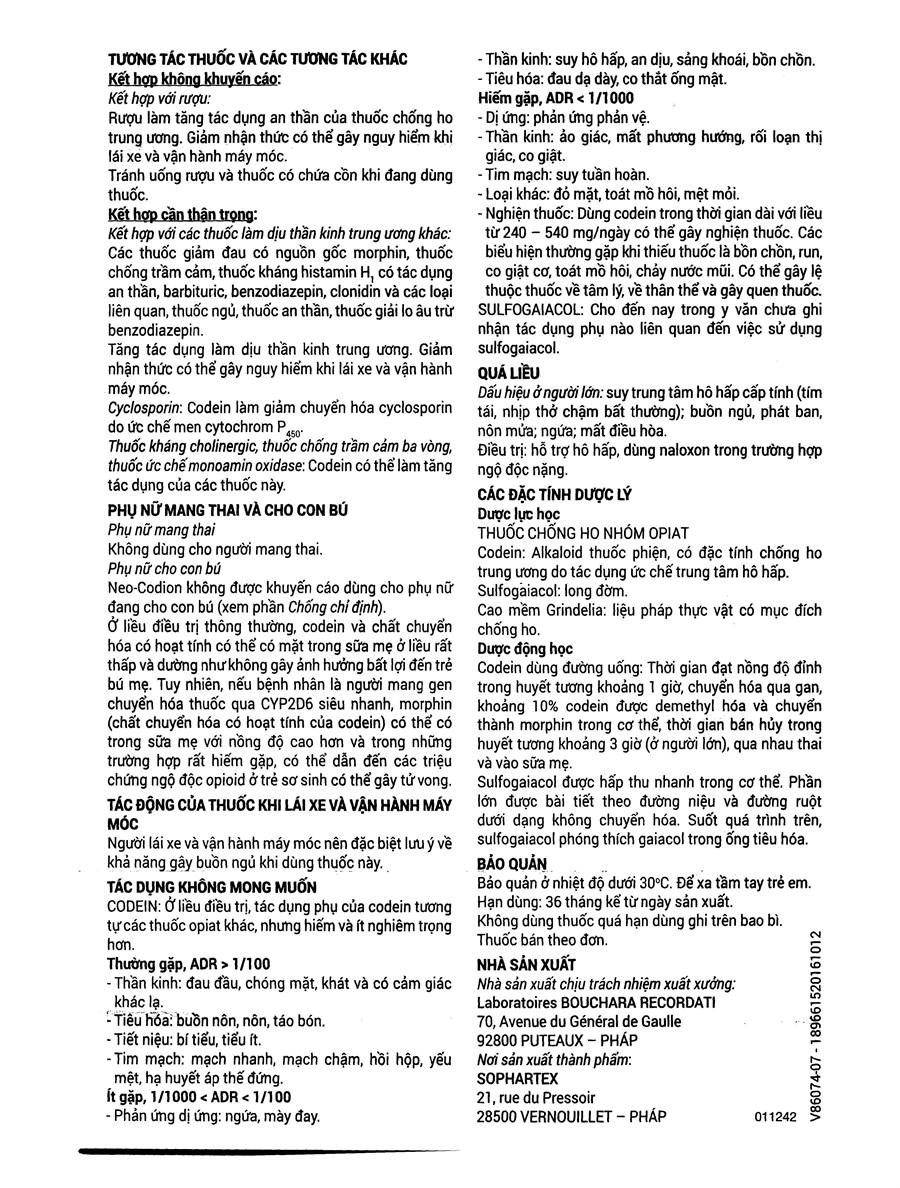 Thuốc Neo-Codion hộp 20 viên-Nhà thuốc An Khang