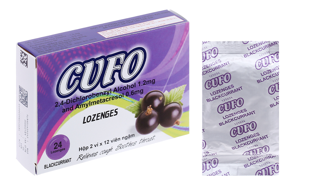 Viên ngậm Cufo trị viêm họng, đau họng (2 vỉ x 12 viên) - 08/2024 ...