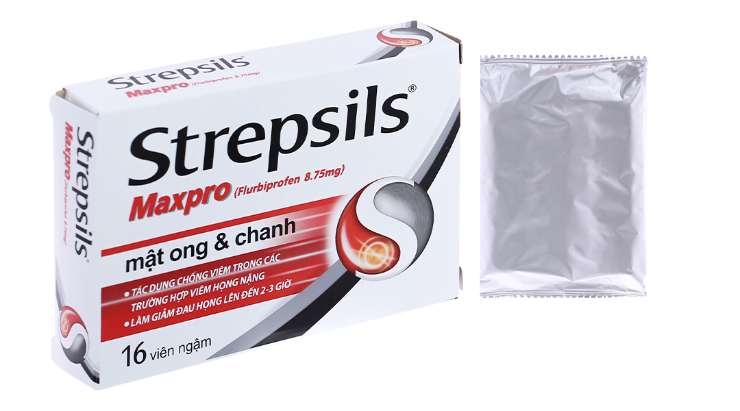 Viên ngậm Strepsils Maxpro mật ong & chanh giảm đau họng, chống viêm (2 ...