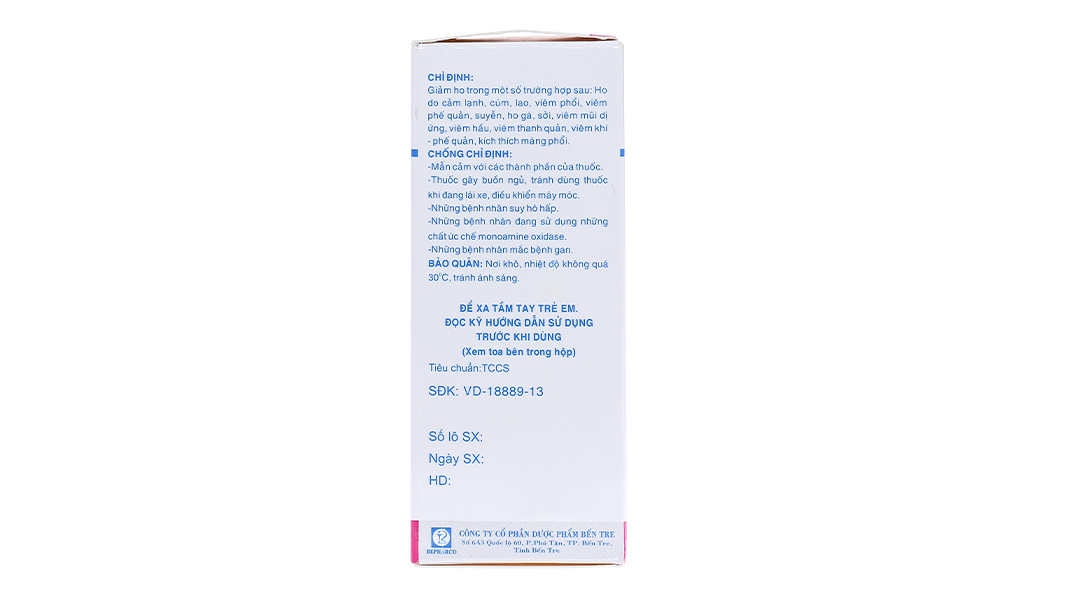 Siro Touxirup giảm ho do cảm lạnh, cúm, lao, viêm phổi, viêm phế quản ...