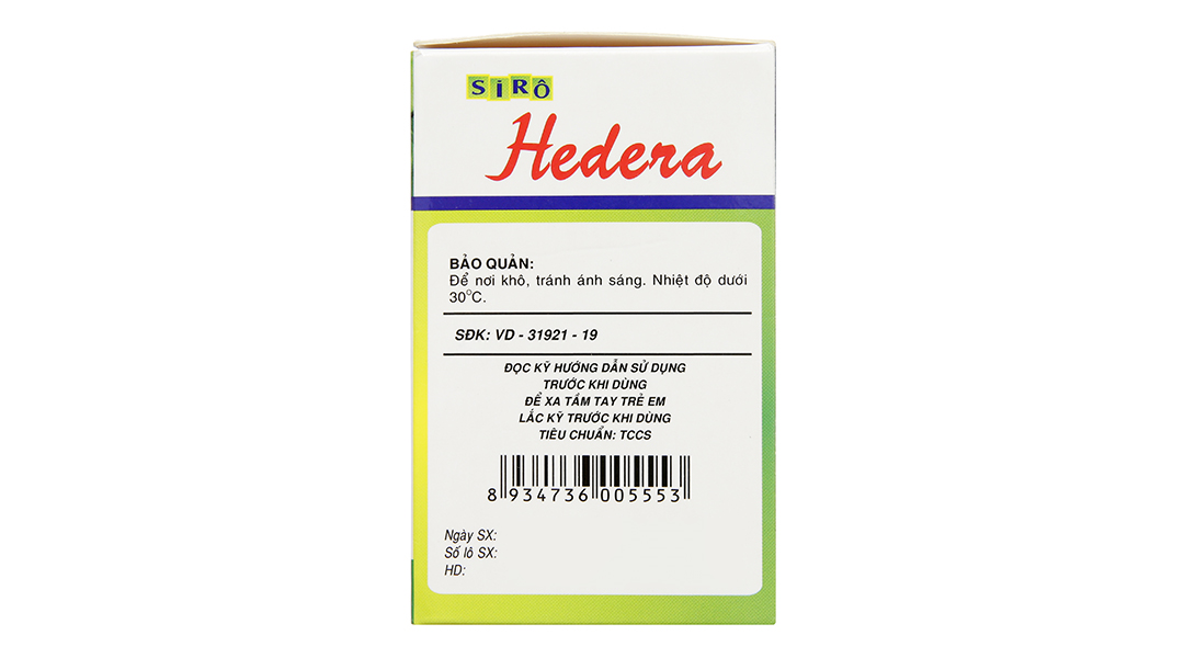 Sirô Hedera trị triệu chứng viêm phế quản, viêm đường hô hấp kèm ho (30 ...