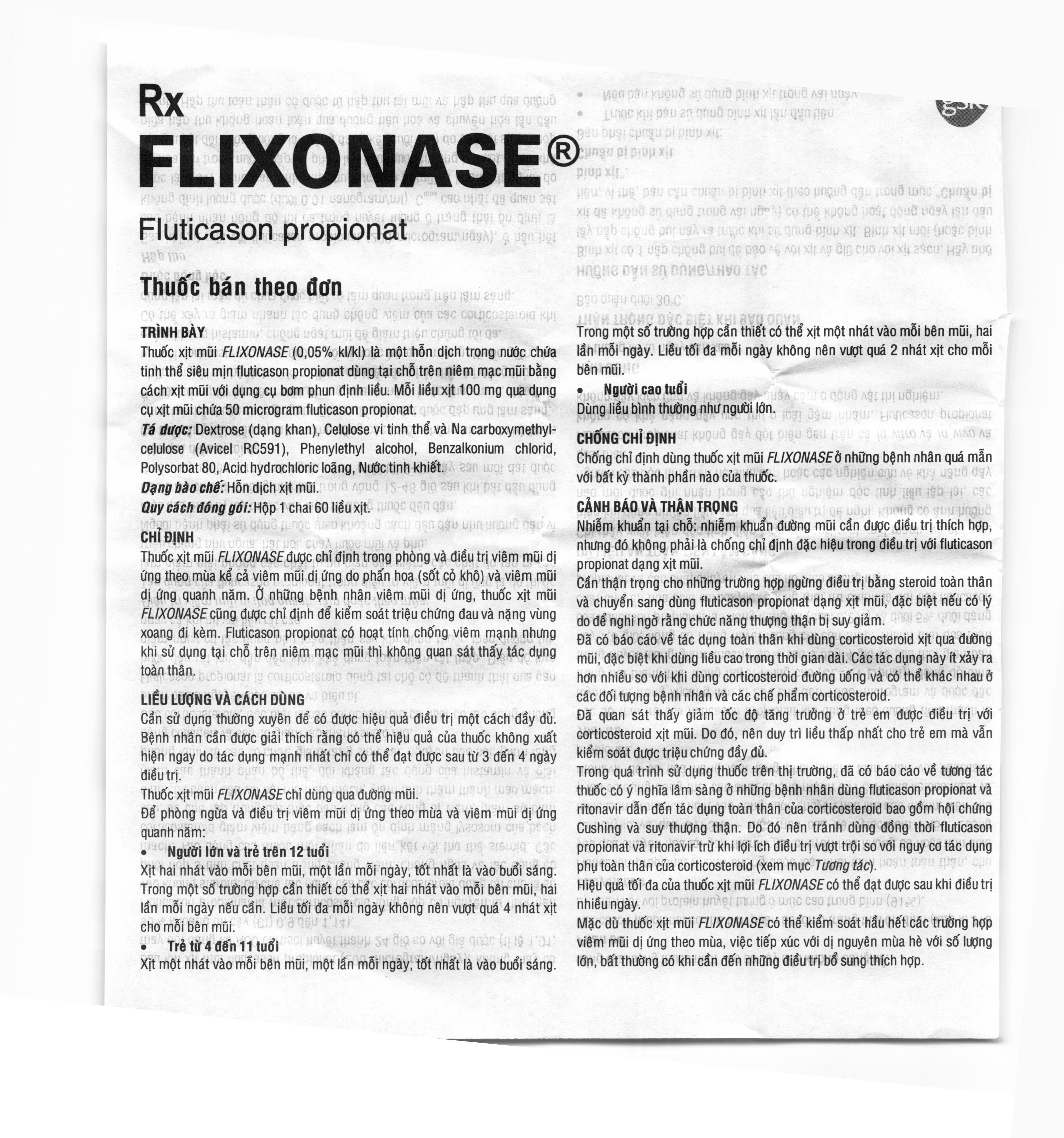 Thuốc xịt mũi Flixonase chai 60 liều-Nhà thuốc An Khang